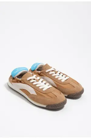 Bimba Y Lola Suede And Nylon Elastic Sneakers - Honey