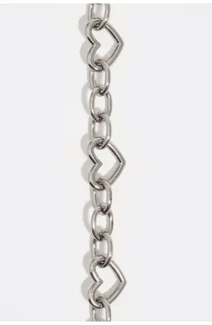 Bimba Y Lola Heart Logo Metal Chain Necklace - Dark Silver
