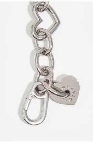 Bimba Y Lola Heart Logo Metal Chain Necklace - Dark Silver