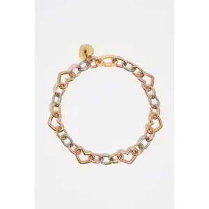 Bimba Y Lola Heart Logo Metal Chain Necklace - Multigold