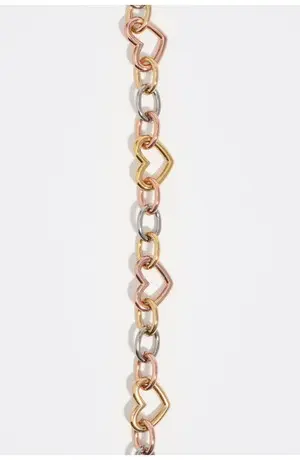 Bimba Y Lola Heart Logo Metal Chain Necklace - Multigold