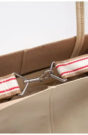 Bimba Y Lola Large Leather Shoulder Bag With Silver Hardware