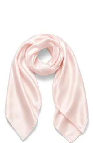SILKSILKY Pure Silk Classic Elegant Square Scarf - Lightpink