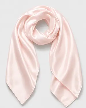 SILKSILKY Pure Silk Classic Elegant Square Scarf - Lightpink