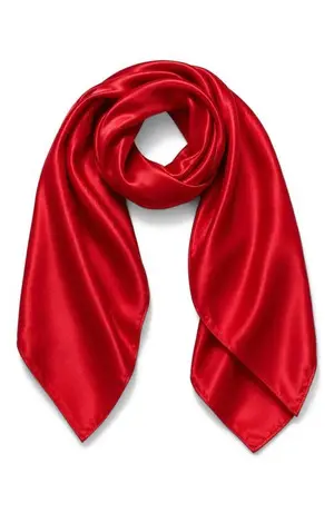 SILKSILKY Pure Silk Classic Elegant Square Scarf Wine
