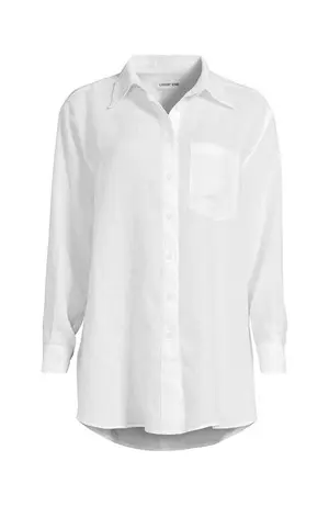 LANDS' END Linen Oversized Button Front Shirt