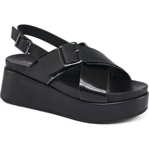 J/SLIDES NYC Bin Leather Platform Sandals - Black