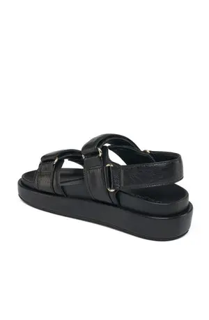 J/SLIDES NYC Bay Leather Slingback Sandal - Black