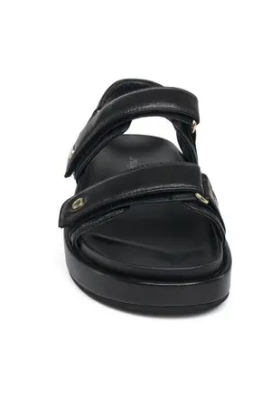 J/SLIDES NYC Bay Leather Slingback Sandal - Black
