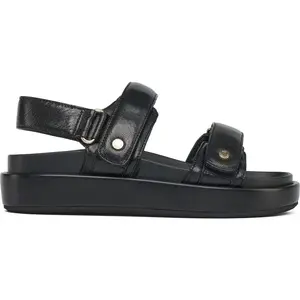 J/SLIDES NYC Bay Leather Slingback Sandal - Black