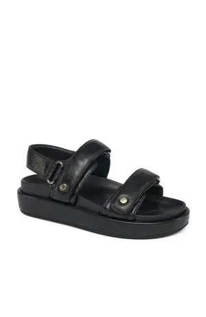 J/SLIDES NYC Bay Leather Slingback Sandal - Black