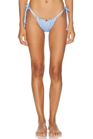 BANANHOT Kyma Bikini Bottom - Light Blue Gingham