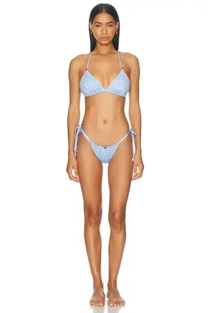BANANHOT Kyma Bikini Bottom - Light Blue Gingham