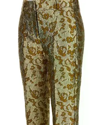 DES_PHEMMES Floral Jacquard Metallic Trousers