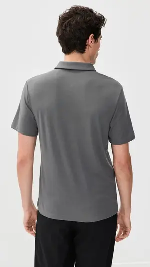 Theory Bron Polo In Modal Jersey - Carbon