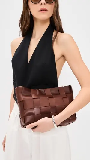 ST. AGNI Woven Mini Tote - Chestnut