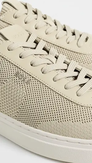 BOSS Kieran Performance Mesh Lace-up Sneakers - Open Beige