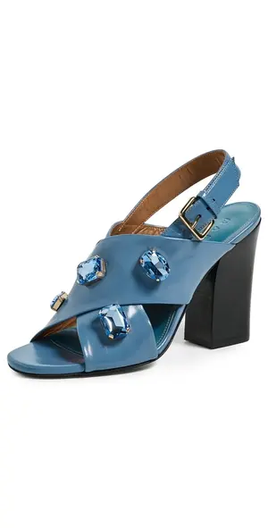 Marni Crystal-embellished Crisscross Sandals