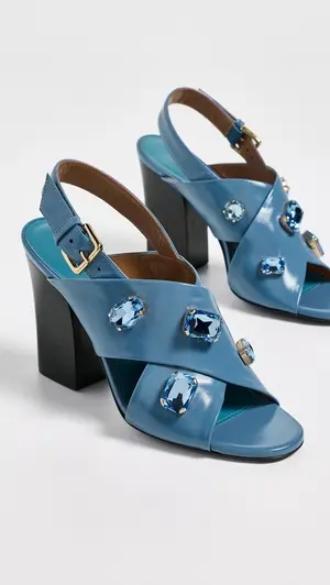 Marni Crystal-embellished Crisscross Sandals
