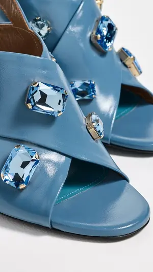 Marni Crystal-embellished Crisscross Sandals