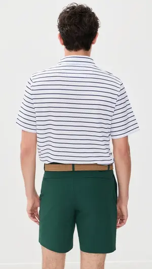 Rlx Ralph Lauren Multi Stripe Tour Pique Polo - Ceramic White Multi