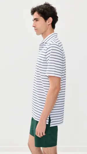 Rlx Ralph Lauren Multi Stripe Tour Pique Polo - Ceramic White Multi