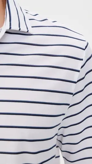 Rlx Ralph Lauren Multi Stripe Tour Pique Polo - Ceramic White Multi