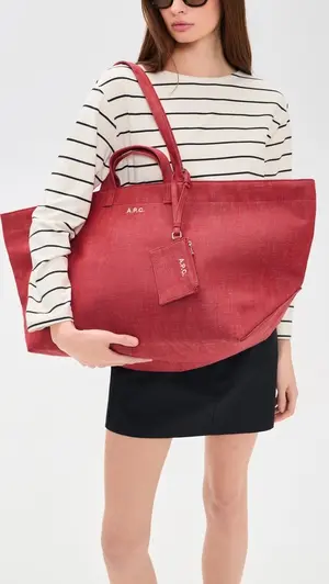 A.p.c. Le Drummer Canvas Tote Bag - Red