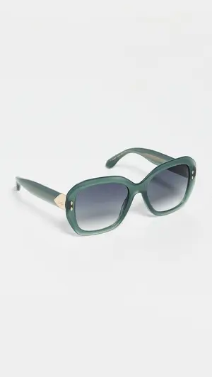 Isabel Marant Étoile Hexagonal Frame Sunglasses - Green
