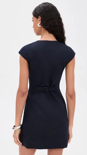 ALIGNE Jennie Linen Mix Mini Dress - Navy