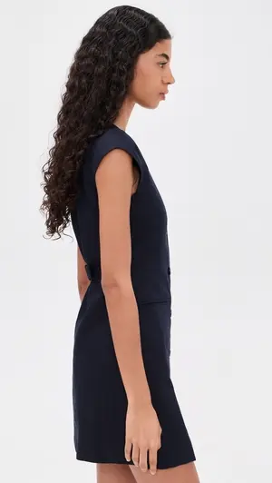 ALIGNE Jennie Linen Mix Mini Dress - Navy