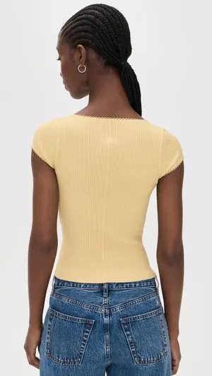 Free People Ribbed Button-down Cardigan