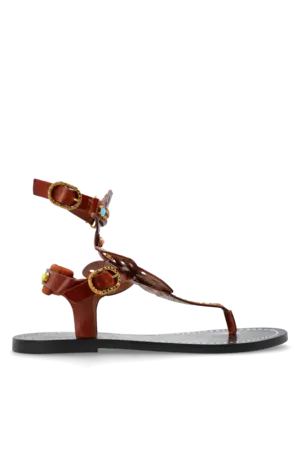 Kurt Geiger Boho Butterfly Leather Sandals - Brown