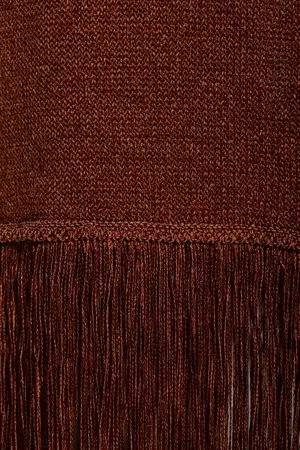 AKEP Fringe-trimmed Midi Dress