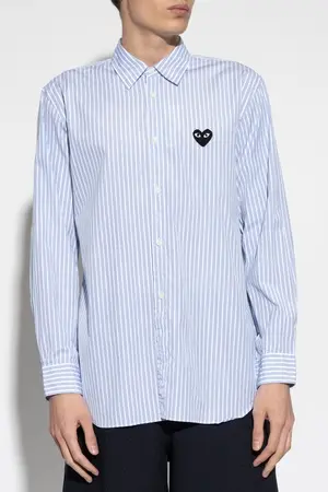 Play Comme Des Garcon Shirt With Patch - Blue