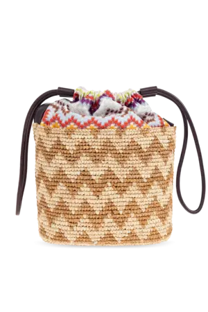 Missoni Small Shoulder Bag With Logo - Beige