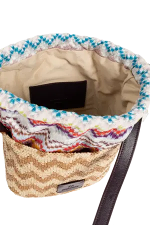 Missoni Small Shoulder Bag With Logo - Beige