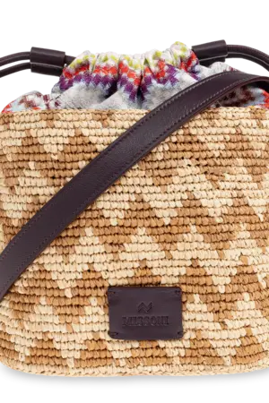 Missoni Small Shoulder Bag With Logo - Beige