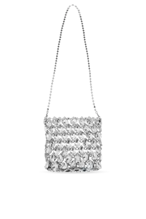 SELF-PORTRAIT Shoulder Bag With Crystals - Silver