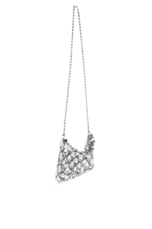 SELF-PORTRAIT Shoulder Bag With Crystals - Silver