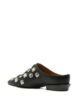 Toga Stud-embellished Leather Mules