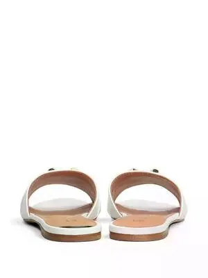 VIA ROMA 15 Logo Leather Flat Sandals