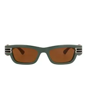 Bottega Veneta Square Frame Sunglasses - Green Black Copper (bv1308s/30015522/003)