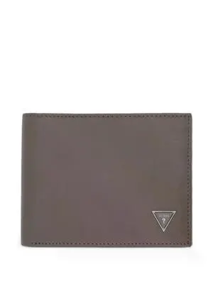 Guess Logo-plaque Bi-fold Wallet - Brown