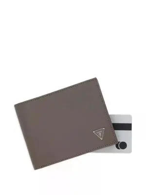 Guess Logo-plaque Bi-fold Wallet - Brown