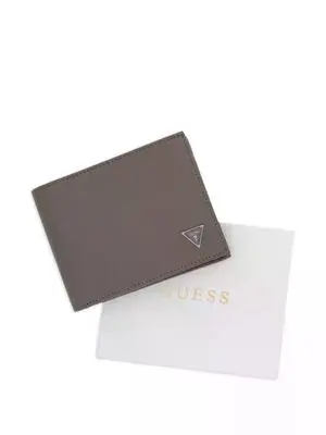 Guess Logo-plaque Bi-fold Wallet - Brown