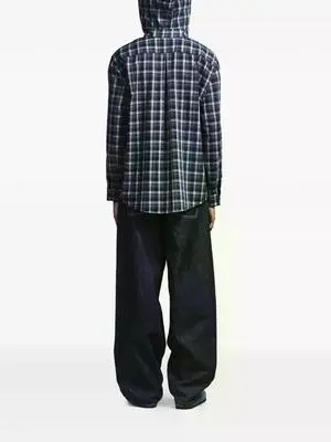 SAUL NASH Check-print Hooded Shirt