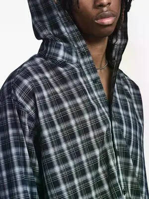 SAUL NASH Check-print Hooded Shirt