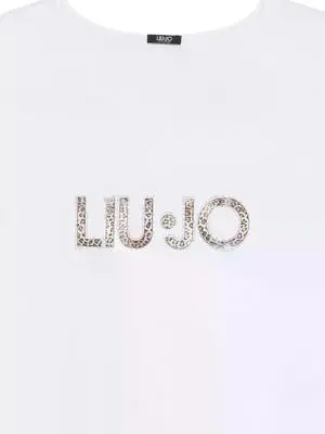 Liu Jo Leopard-print Logo Top - White