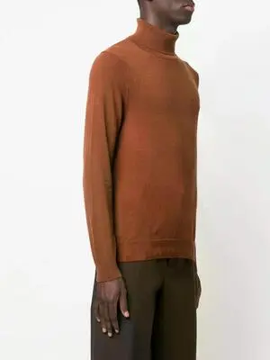 ZANONE Roll Neck Knit Jumper - Brown